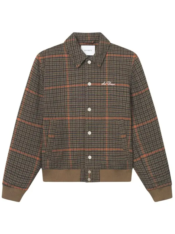 LES DEUX Houndstooth Varsity Jacket