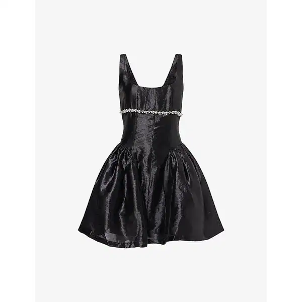 Amy Lynn Cheryl Puffy Woven Mini Dress - Black