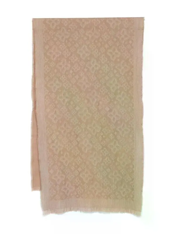 Tagliatore Patterned Fringed Scarf