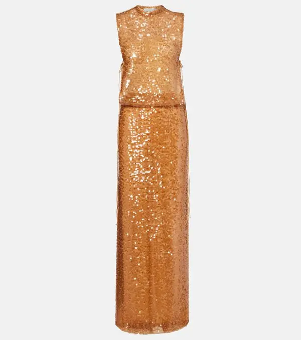 Christopher Esber Illuminate Sequined Tulle Gown - Yellow