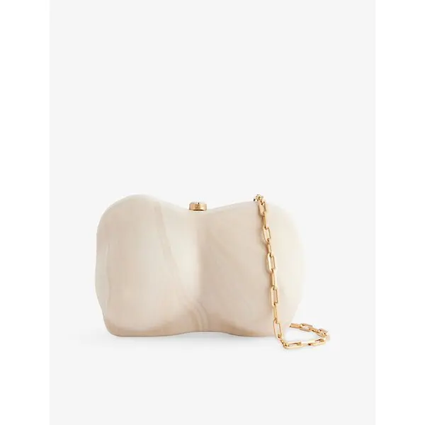 Cult Gaia Reina Acrylic Clutch - Travertine