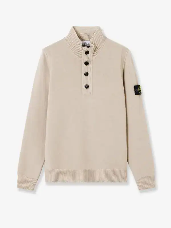 Stone Island Wool Blend Sweater - White | Editorialist