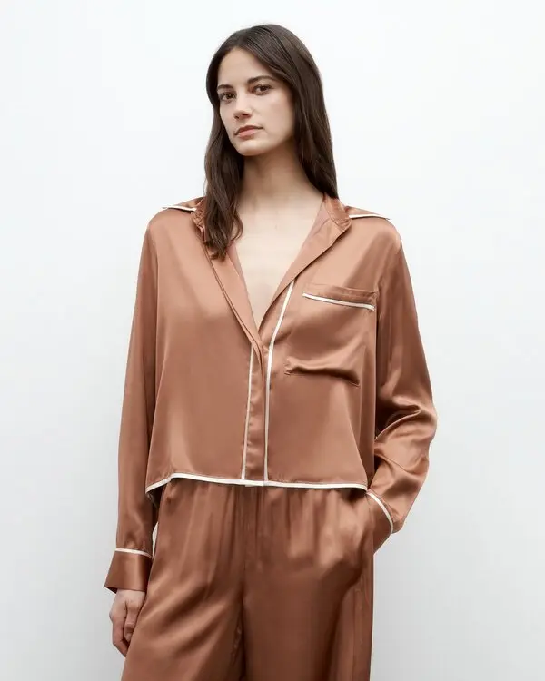 TWP CLOTHING Sleepover Shiny Satin Top