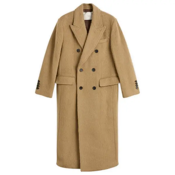 DUNST Tailored Double-breasted Alpaca-blend Coat - Camel Brushed