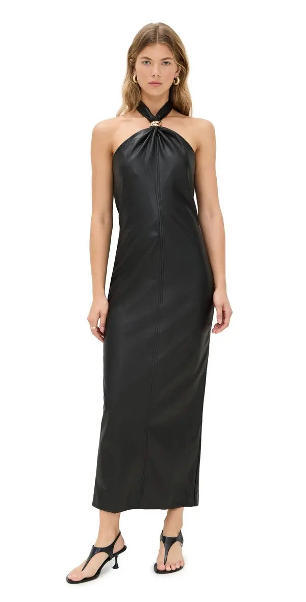 4TH & RECKLESS Rhea Faux Leather Maxi Dress - Black