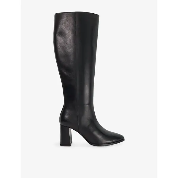 DUNE Salla Leather Knee-high Boots - Black Leather
