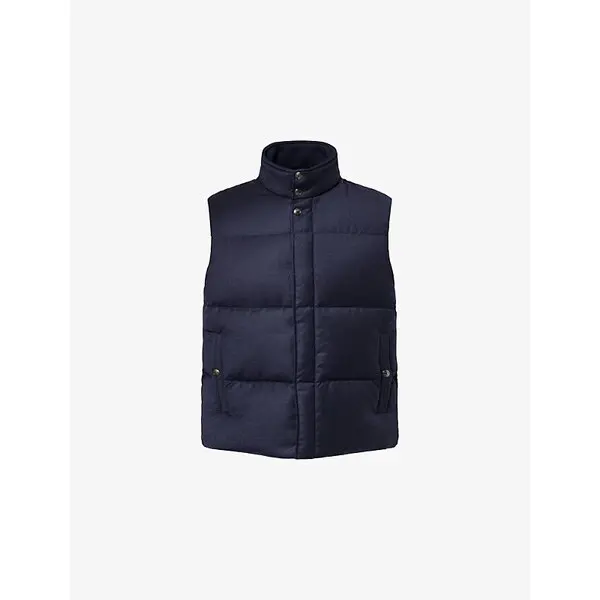 Paul Smith Wool And Cashmere-down Gilet - Navy