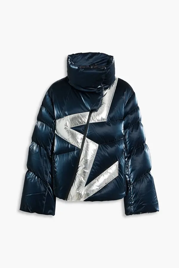 Perfect Moment Ariel Quilted Metallic Down Ski Jacket - Navy