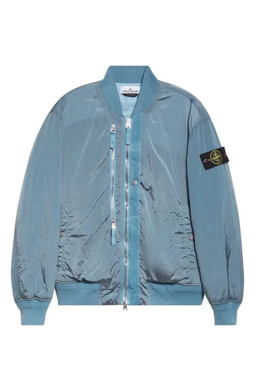 Stone Island Nylon Bomber Jacket - V002b Blue