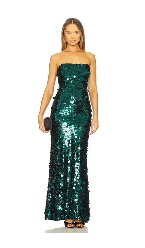 sachin and babi light blue dress Bronx And Bronco Farah Sequin Strapless Maxi Dress - Emerald Green - 6% Off