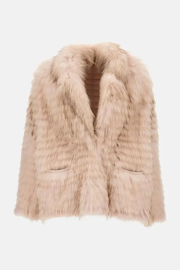 Simonette Ravizza Reversible Knit Fox Jacket