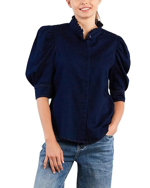 BILLY T Puff Sleeve Shirt - True Indigo