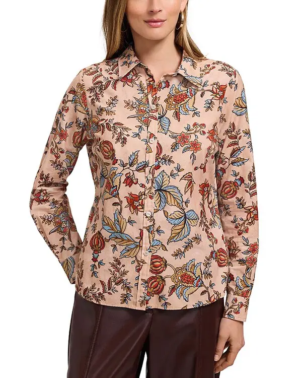 Foxcroft Hampton Corduroy Shirt - Camel Multi
