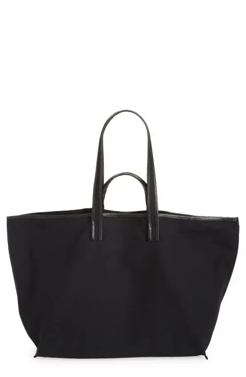 KASSL EDITIONS Canvas Tote With Contrast Trim - Black Oil Black