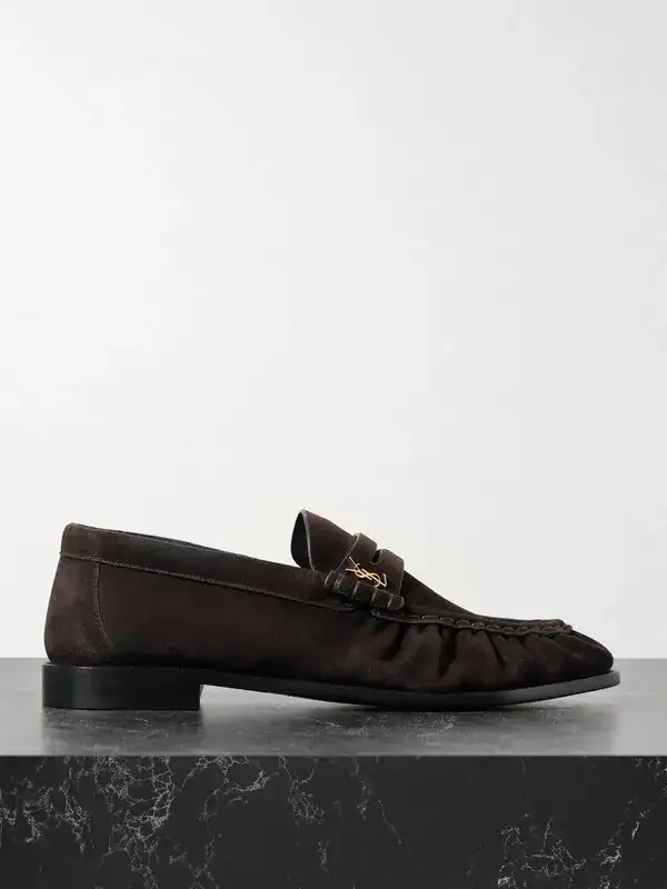 Saint Laurent Le Loafer Loafers In Suede Brown Editorialist