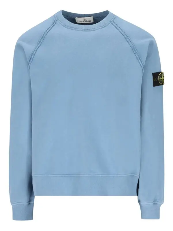 Stone Island Oversized Fit Crewneck Sweatshirt In Brushed Organic Cotton Fleece