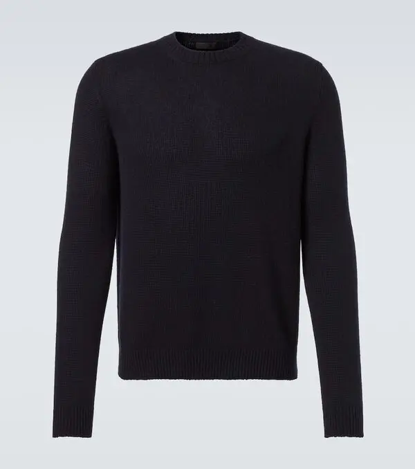 Prada Ribbed-knit Cashmere Sweater - Blue
