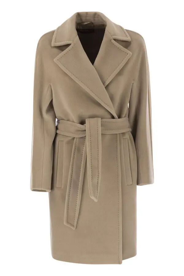 MAX MARA STUDIO Scire Wool Beaver Dressing Gown Coat - Beige