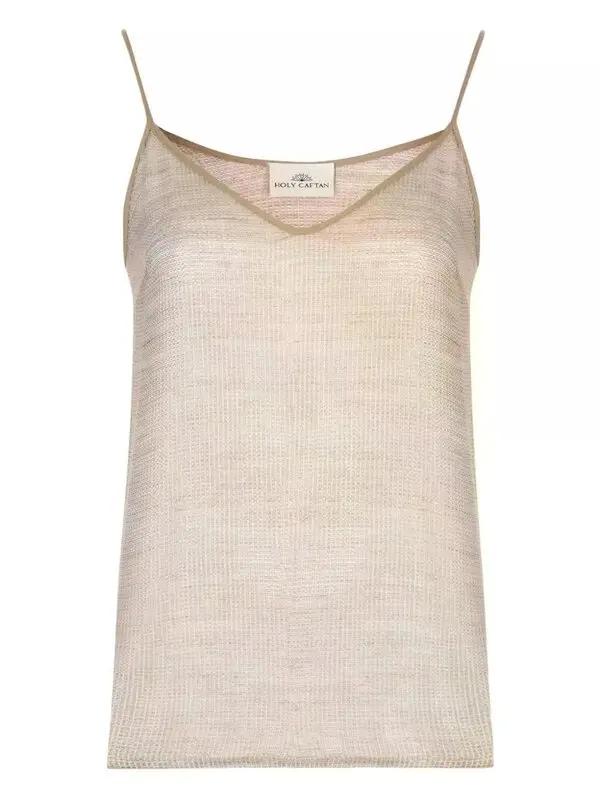 HOLY CAFTAN V-neck Top - Neutrals