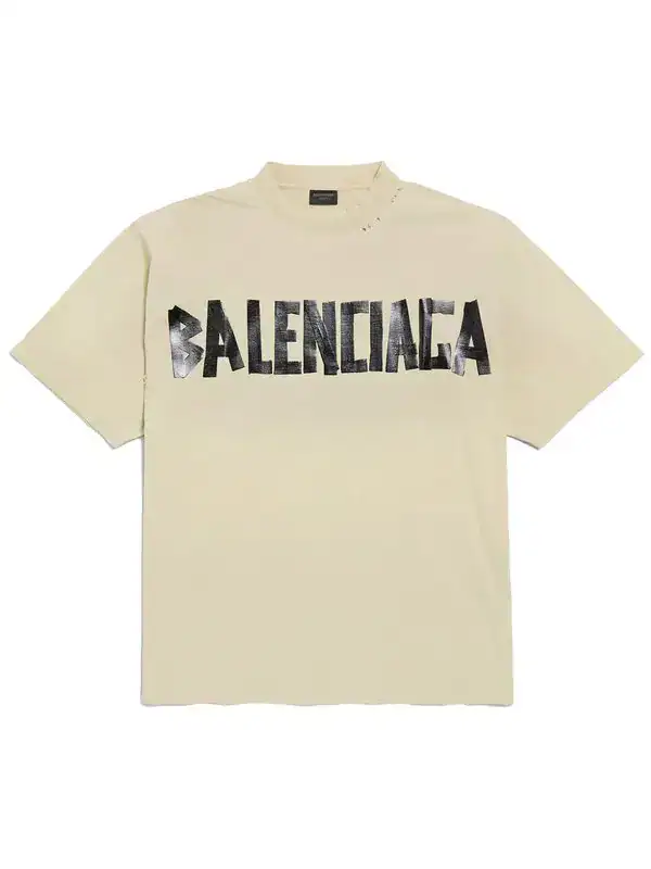 Balenciaga Tape Type T-Shirt - Beige - 40% Off | Editorialist