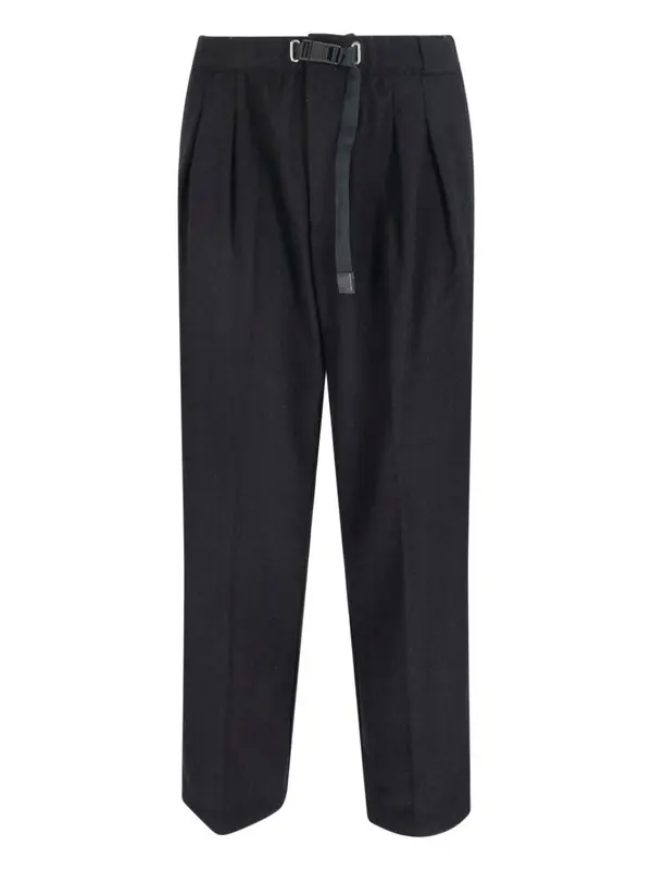 TONYWACK Wool Blend Wide Leg Trousers - Black
