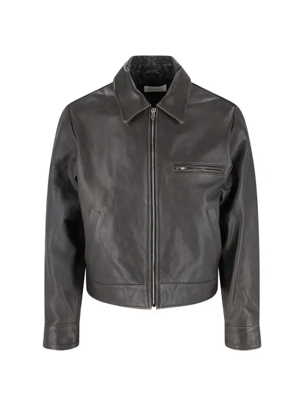 Alexander McQueen Leather Zip Jacket - Black