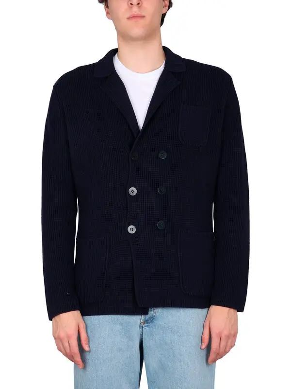 BALLANTYNE Double-breasted Cardigan Jacket - Blue
