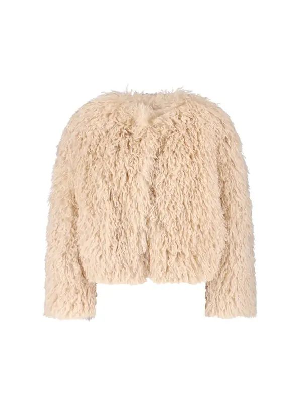MAISON MARGIELA Faux Fur Jacket - Beige