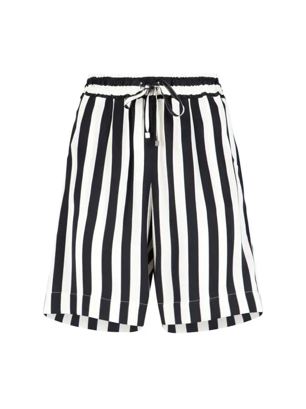 Kiton Silk Striped Shorts - White