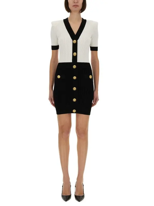 Balmain Two-tone Bodycon Dress - Multicolour
