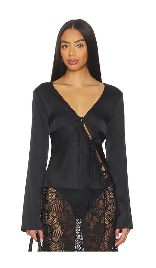 Lioness Mariah Long Sleeve Top - Onyx