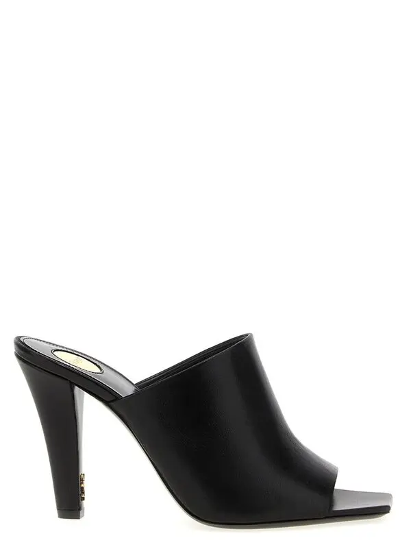 Saint Laurent Jill' Leather Mules - Black