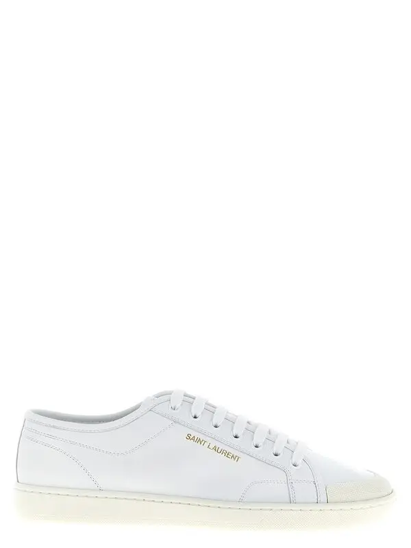 Saint Laurent Gym' Leather Sneakers - White