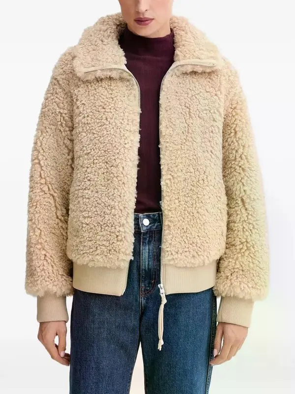 Marc O'polo Faux-shearling Zip-up Jacket - Neutrals