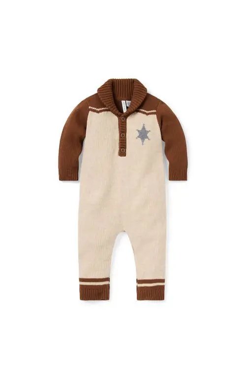 Janie And Jack Baby Western Sweater One-piece - Brown