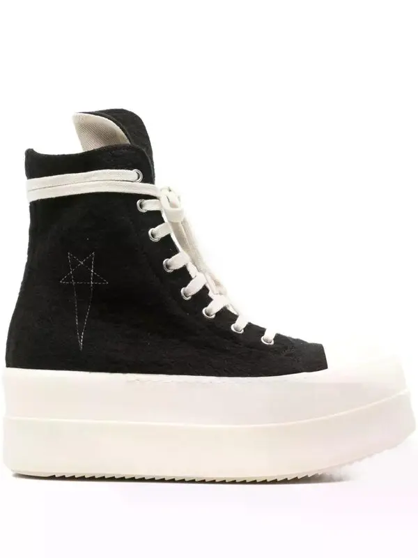 Rick Owens Mega Bumper Star-embroidered Sneakers - Black