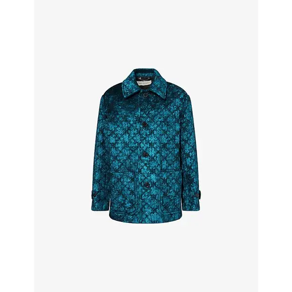 Dries Van Noten Velvet Relaxed-fit Woven Jacket - Petrol
