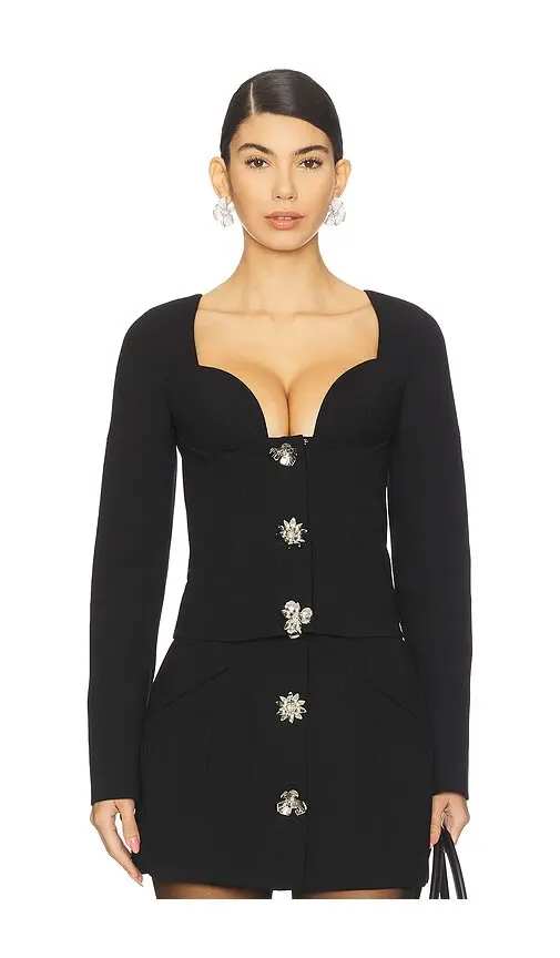 Blumarine Crepe Double Top - Black