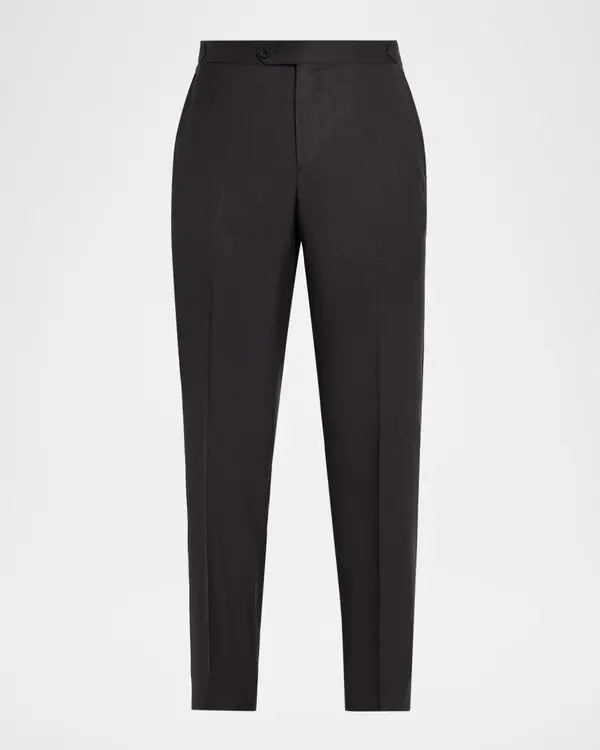 Isaia Wool Twill Side-tab Trousers - Medgry
