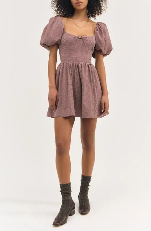 For Love & Lemons Florence Plaid Mini Dress