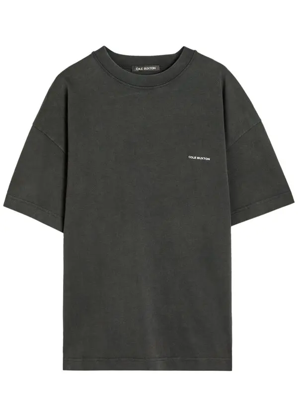 COLE BUXTON Logo-print Cotton T-shirt - Black