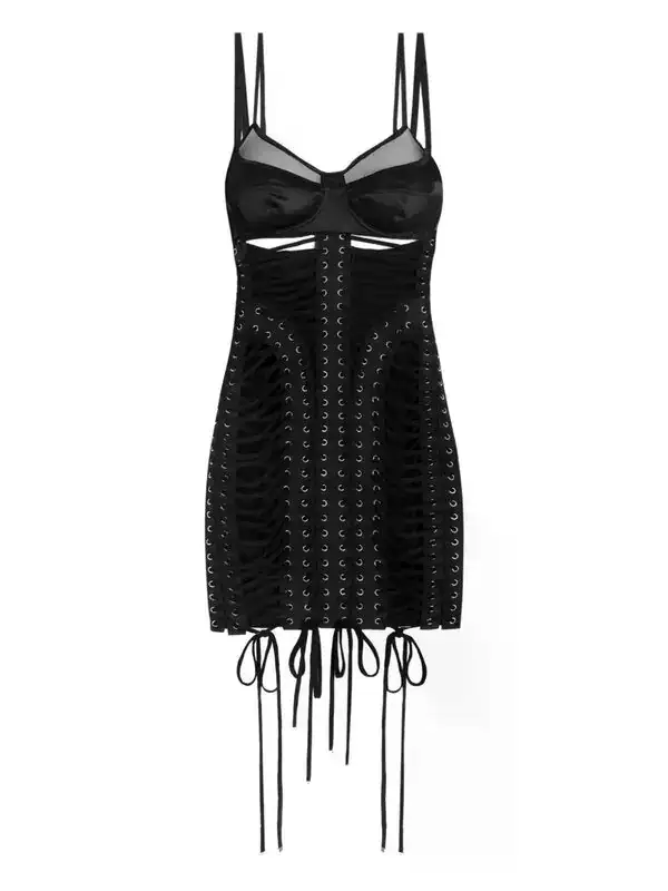 princess polly baby blue dress Dolce & Gabbana Lace-Up Mini Dress - Black