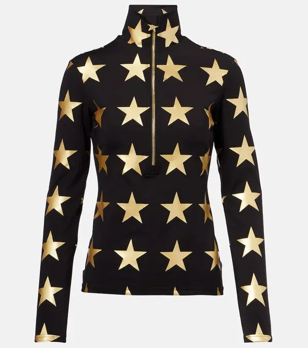 Goldbergh Lunaria Printed Half-zip Ski Top - Black