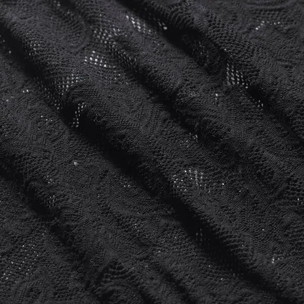 SKIMS Knit Lace Long Dress - Obsidian