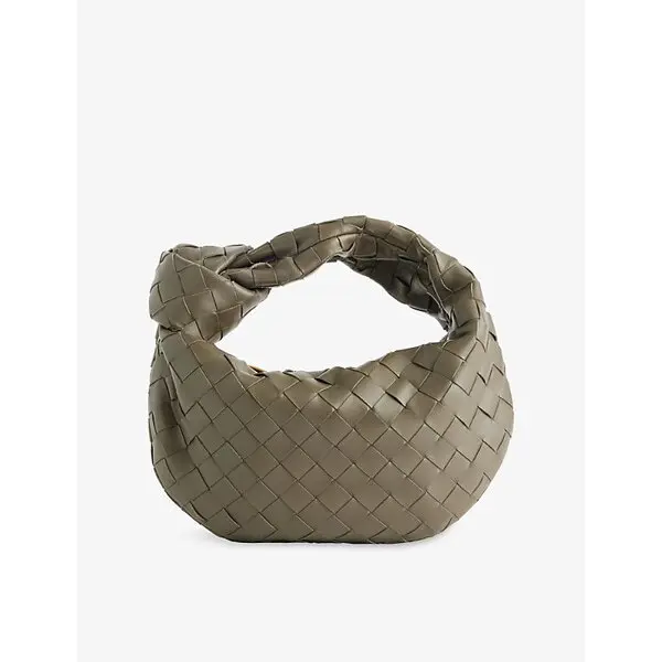 Bottega Veneta Mini Jodie Leather Hobo Bag - Cypress-gold