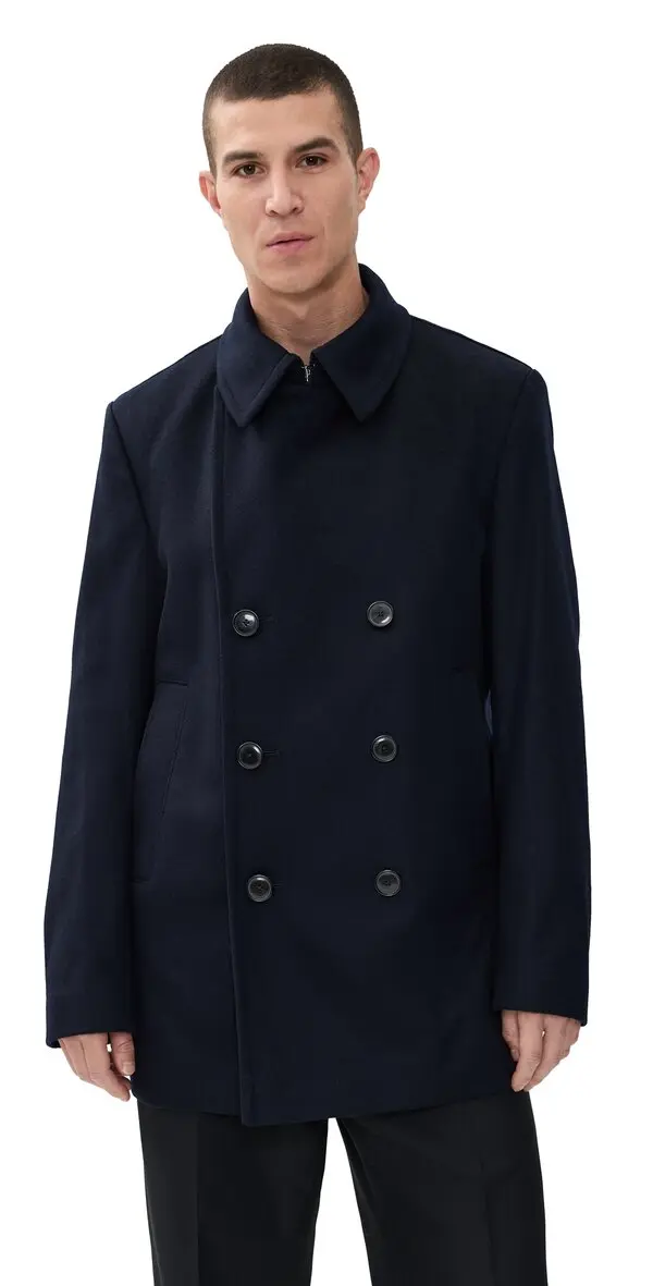 Hugo Boss H-hyde Pea Coat - Dark Blue