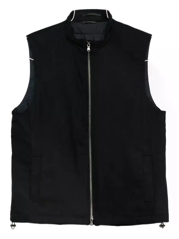 Sunspel Two-way Zip Gilet - Blue