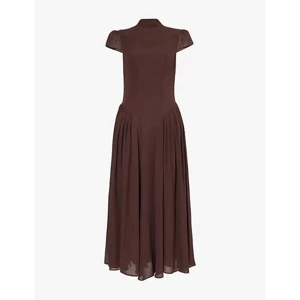 REFORMATION Maven Woven Midi Dress - Mole