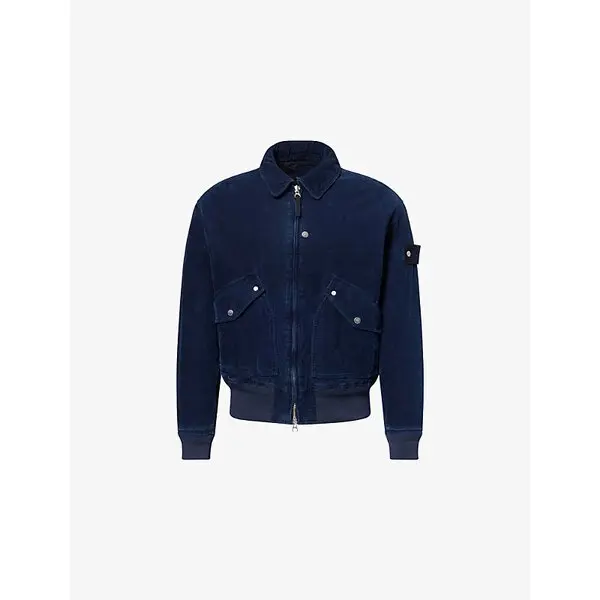 Stone Island Corduroy Bomber Jacket - Indigo