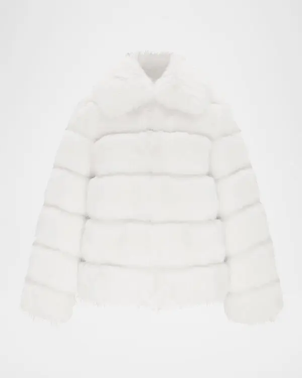 Theia Faux Fur Jacket - White